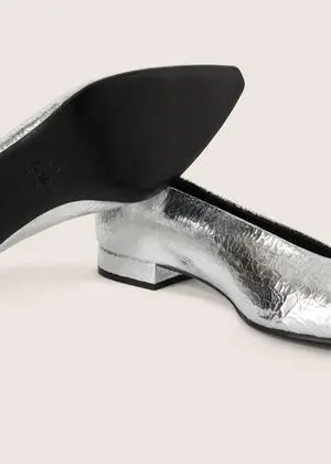 Loro Piana Rebecca Crack-texture Ballet Flats