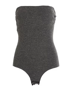 Brunello Cucinelli Sleeveless Metallic Knit Bodysuit - Black