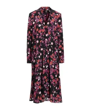 Isabel Marant Étoile Floral Print V-neck Long Sleeve Dress - Black