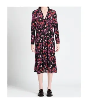 Isabel Marant Étoile Floral Print V-neck Long Sleeve Dress