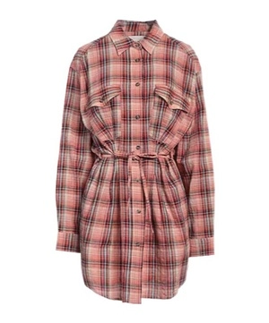 Isabel Marant Étoile Tartan Pattern Buttoned Shirt Dress - Pink
