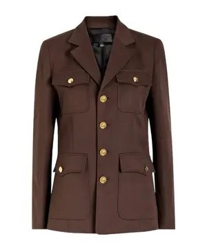 NILI LOTAN Wool Long-sleeved Casual Jacket - Brown