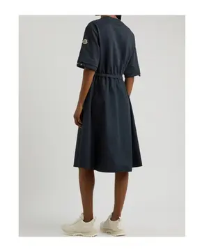 Moncler Cotton And Woven Midi Dress