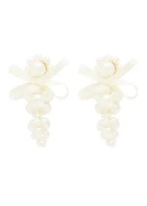 Simone Rocha Petite Bow Faux Pearl-embellished Earrings