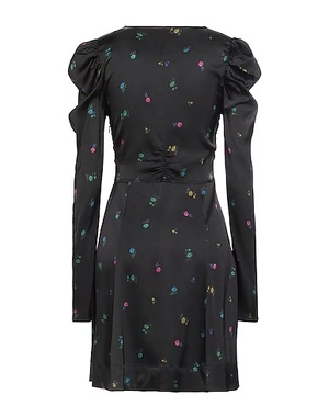 GANNI Floral-print Satin Mini Dress With Gathered Details