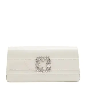 Manolo Blahnik Embellished Satin Clutch