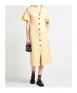 GANNI Floral Jacquard Midi Dress