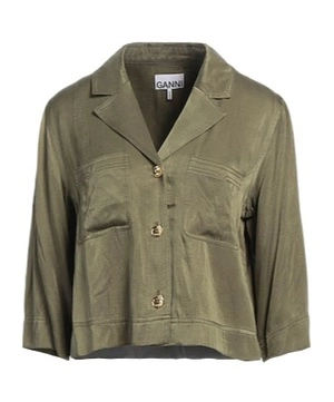 GANNI Solid Colour Shirts Blouses - Green