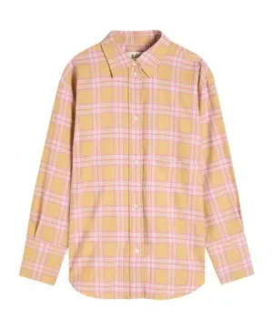 RÓHE Checked Flannel Overshirt - Nude