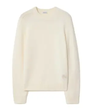 Burberry Cashmere Crew Neck Sweater With Equestrian Knight Design