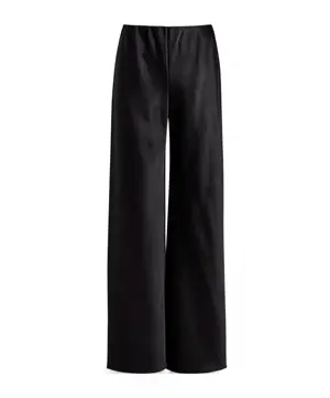 Vince Fluid Satin Bias Trousers - Black