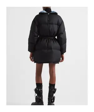 Prada Triangle Logo Belted Puffer Jacket