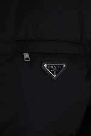 Prada Belted Puffer Jacket With Triangle Logo