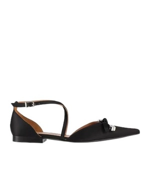 GANNI Ballet Flats With Bow Detailing And Crystal Embellishments