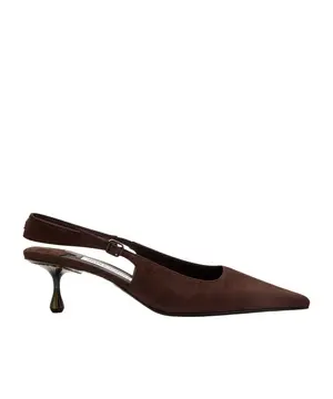 JIMMY CHOO Amel 50 Suede Slingback Pumps - Black
