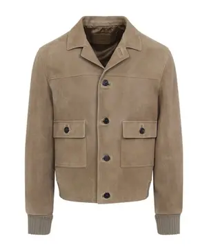 Prada Long Sleeve Button-up Jacket With Lapel Collar