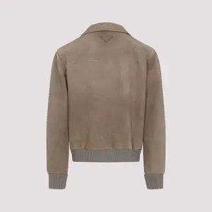 Prada Long Sleeve Button-up Jacket With Lapel Collar
