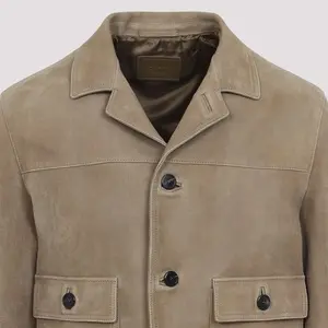 Prada Long Sleeve Button-up Jacket With Lapel Collar