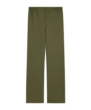 Celine Mid-rise Straight-leg Wool Trousers - Olive
