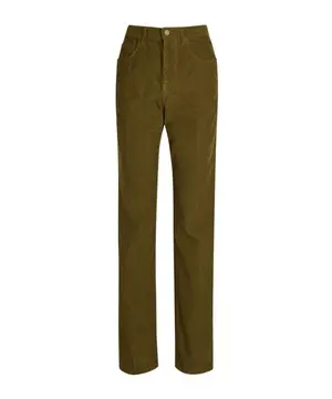 Saint Laurent Clyde Bootcut Corduroy Trousers - Brown