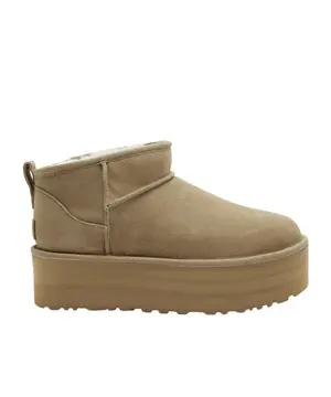 UGG Classic Ultra Mini Suede Flatform Boots - Brown
