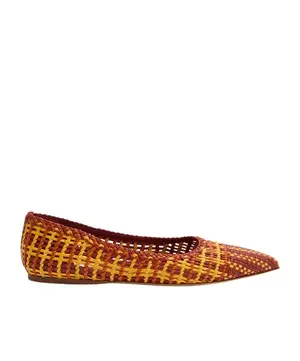 Gabriela Hearst Woven Leather Pointed Toe Flats - Brown