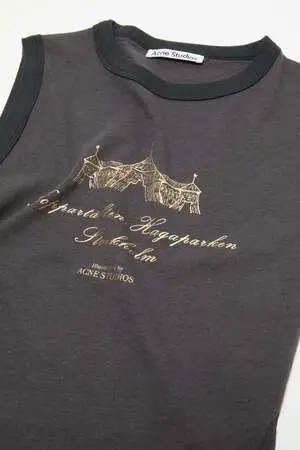 Acne Studios Graphic Print Sleeveless Tank - Anthracite Gray