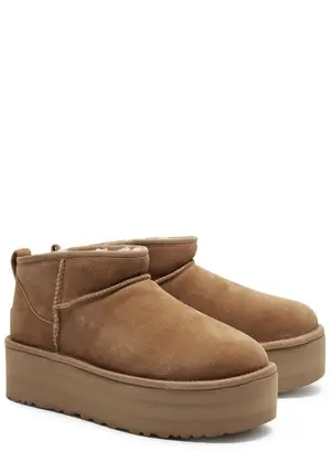 UGG Classic Ultra Mini Suede Flatform Boots