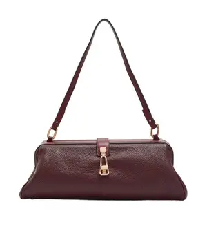 Gabriela Hearst Paola Grained Leather Clutch - Red