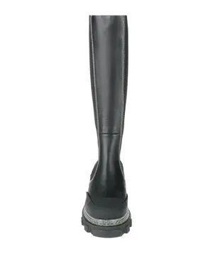 GANNI Solid Color Leather Platform Boots