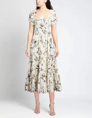 Tory Burch Color-block Floral Print Midi Dress