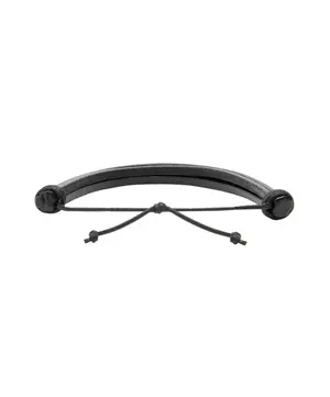 Saint Laurent Cassandre Logo Leather Bracelet - Black