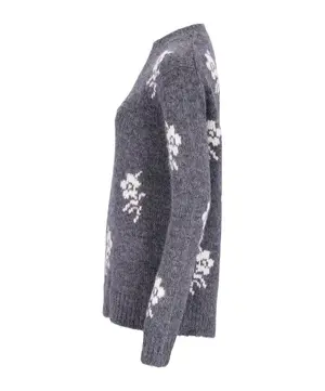 JIL SANDER Floral Pattern Crew Neck Sweater