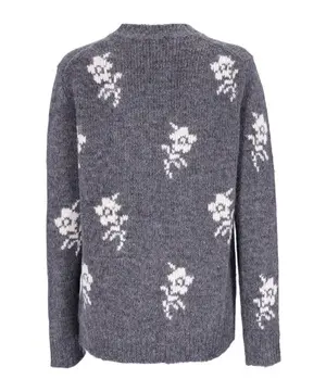 JIL SANDER Floral Pattern Crew Neck Sweater