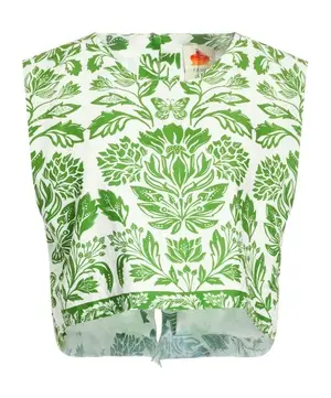 Farm Rio Sleeveless Printed Top - Green