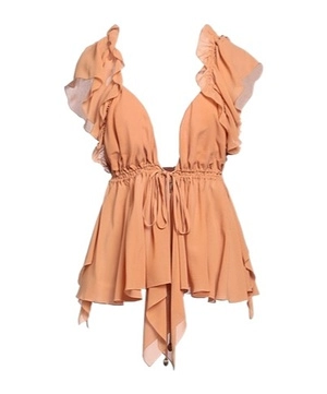 Chloé Chloe Ruched Crepe Top Pink