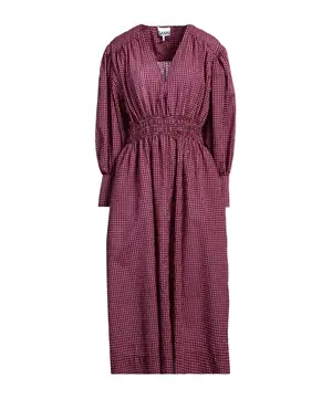 GANNI Deep V Neckline Dress - Red