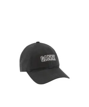 GANNI Embroidered Logo Baseball Cap - Black