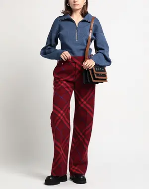 Burberry Plaid High-waist Straight-leg Trousers