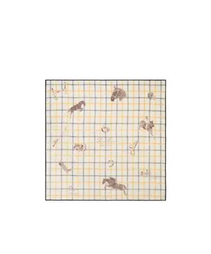 Loro Piana Horsey Foulard 60 X 60 - Navy/yellow