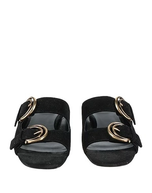 Chloé Suede Flat Sandals With Buckle Detail
