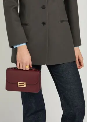 Victoria Beckham Dorian Mini Grained-leather Top Handle Bag
