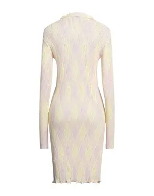 Burberry Knitted Geometric Print Turtleneck Midi Dress