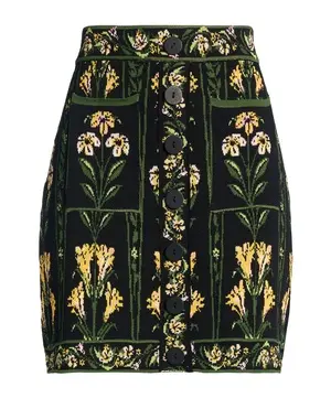 Farm Rio Floral Button-detailed Midi Skirt