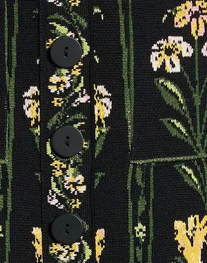 Farm Rio Floral Button-detailed Midi Skirt