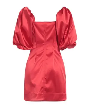 GANNI Puff Sleeve Dress With Square Neck And Zipper Closure