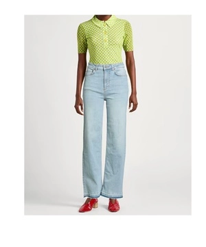 GANNI High-waisted Straight-leg Denim Trousers