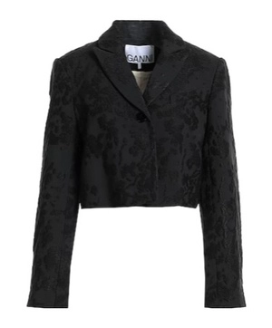 GANNI Simple Single-breasted Suit Jacket - Black