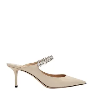 JIMMY CHOO Bing 65 Patent Leather Mules - Nude