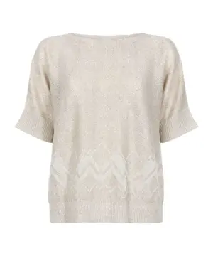 D.exterior Crew-neck Short-sleeve Knit Sweater